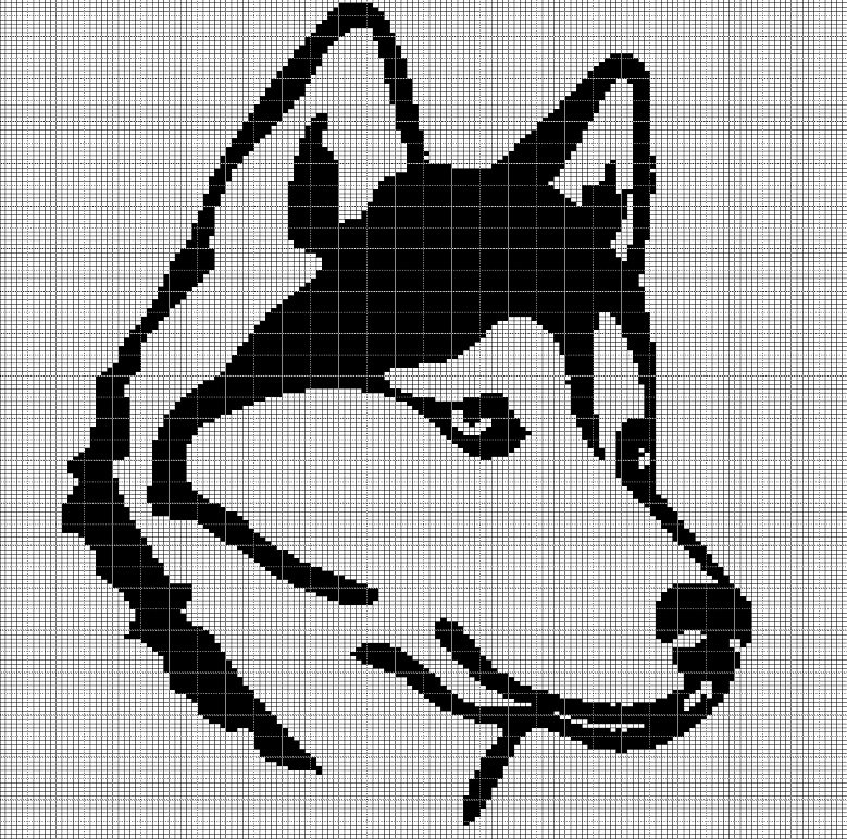 HUSKY HEAD 2 CROCHET AFGHAN PATTERN GRAPH