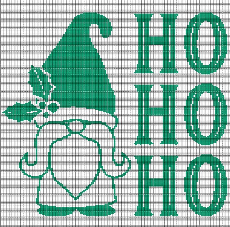 HO-HO-HO GNOME CROCHET AFGHAN PATTERN GRAPH