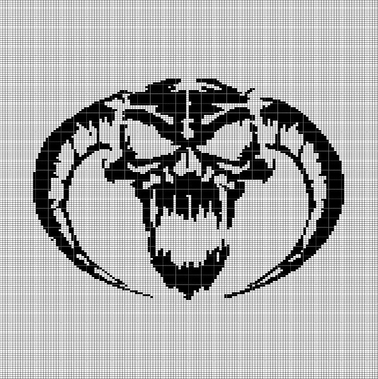 DEMON SKULL CROCHET AFGHAN PATTERN GRAPH