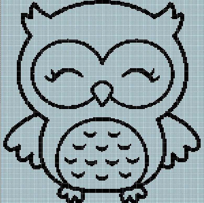 LITTLE OWL 3 CROCHET AFGHAN PATTERN GRAPH