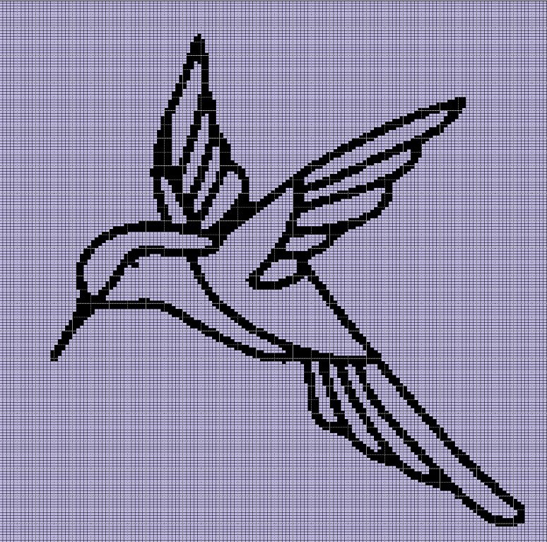 HUMMINGBIRD 6 CROCHET AFGHAN PATTERN GRAPH