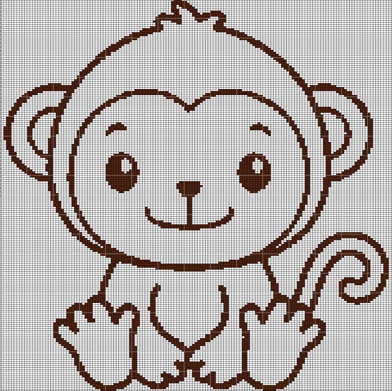LITTLE MONKEY 3 CROCHET AFGHAN PATTERN GRAPH