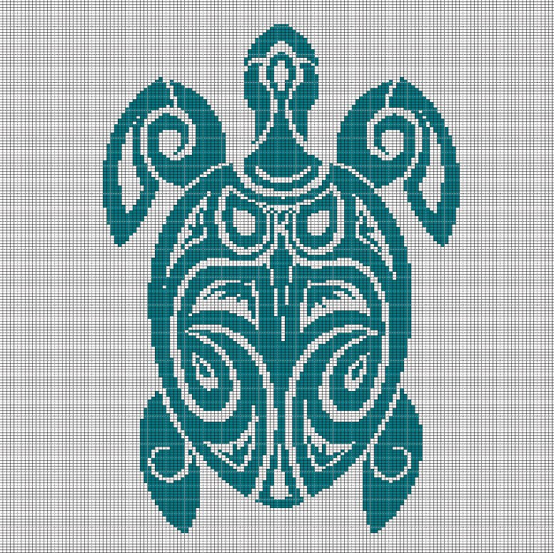 TRIBAL TURTLE 5 CROCHET AFGHAN PATTERN GRAPH
