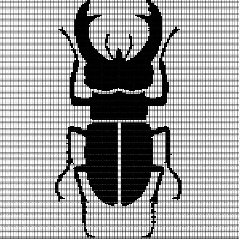 STAG BEETLE CROCHET AFGHAN PATTERN GRAPH