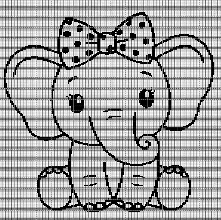 LITTLE ELEPHANT 4 CROCHET AFGHAN PATTERN GRAPH