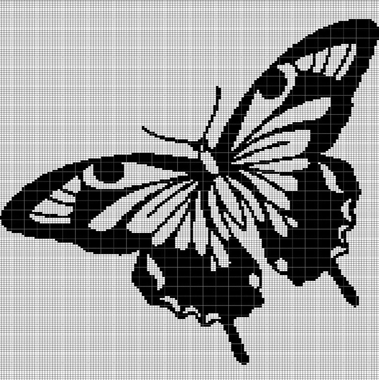 BUTTERFLY 7 CROCHET AFGHAN PATTERN GRAPH