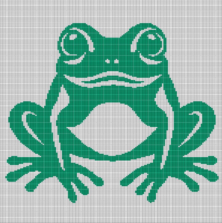 FROG 4 CROCHET AFGHAN PATTERN GRAPH