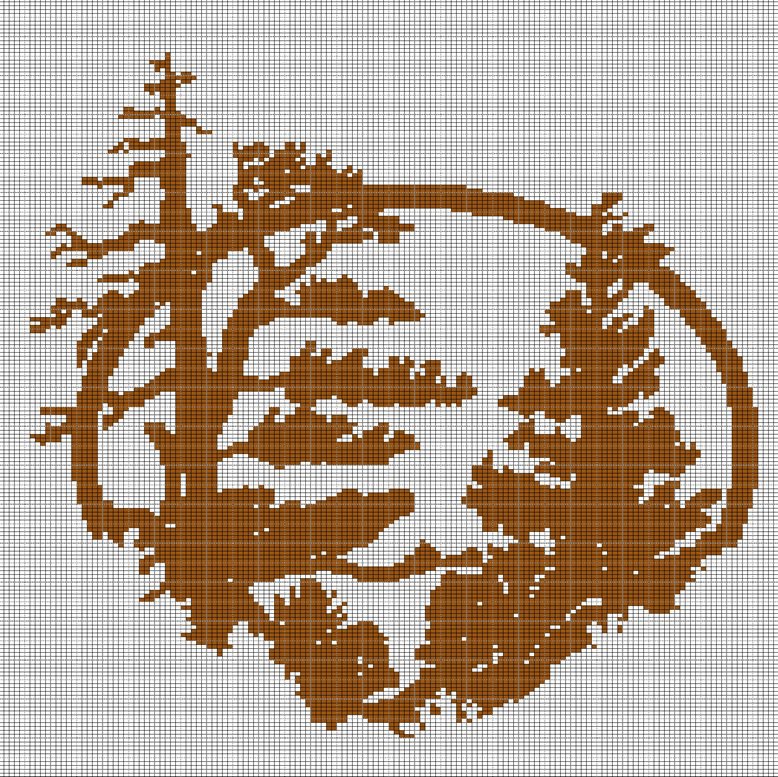 TREES CROCHET AFGHAN PATTERN GRAPH
