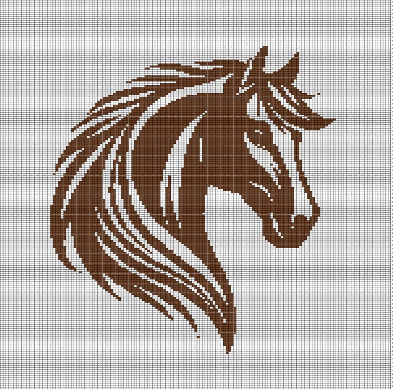 HORSE HEAD 18 CROCHET AFGHAN PATTERN GRAPH