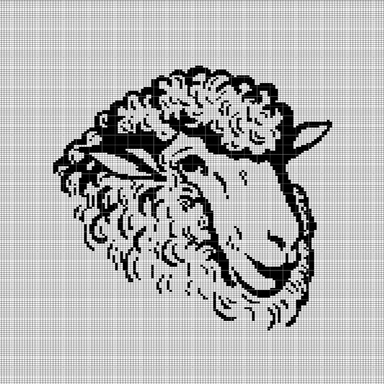 SHEEP HEAD CROCHET AFGHAN PATTERN GRAPH