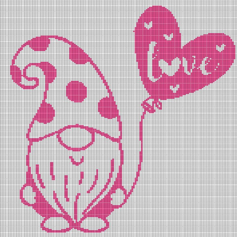 LOVE GNOME 2 CROCHET AFGHAN PATTERN GRAPH