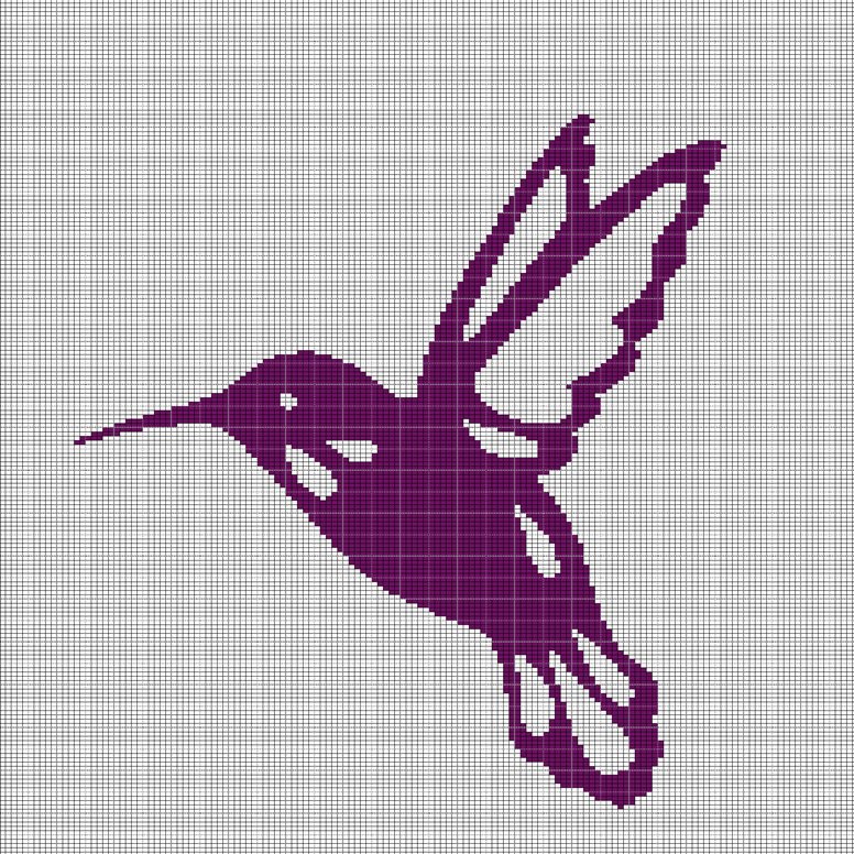 HUMMINGBIRD 7 CROCHET AFGHAN PATTERN GRAPH