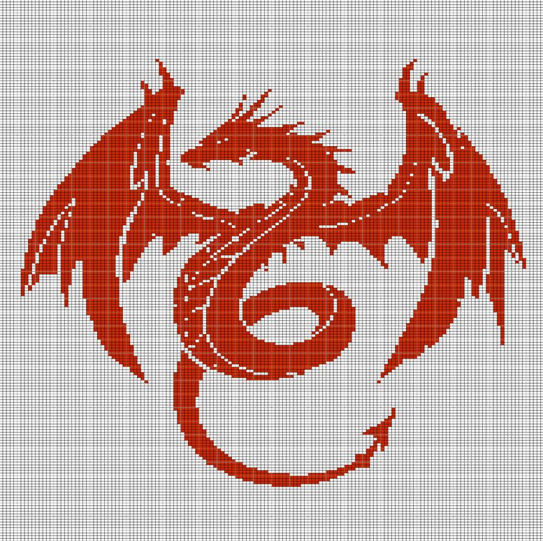 RED DRAGON 3 CROCHET AFGHAN PATTERN GRAPH