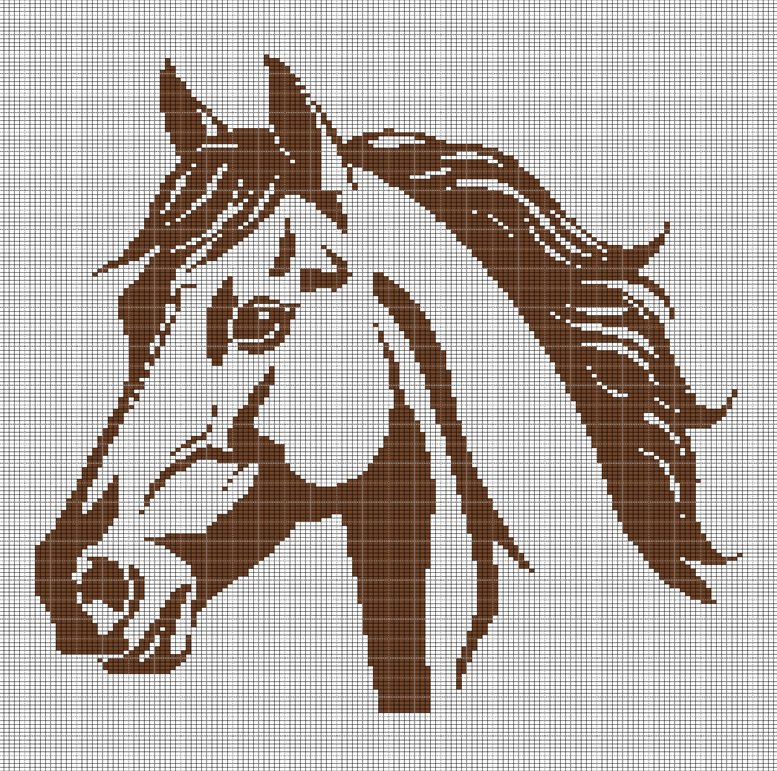 HORSE HEAD 25 CROCHET AFGHAN PATTERN GRAPH