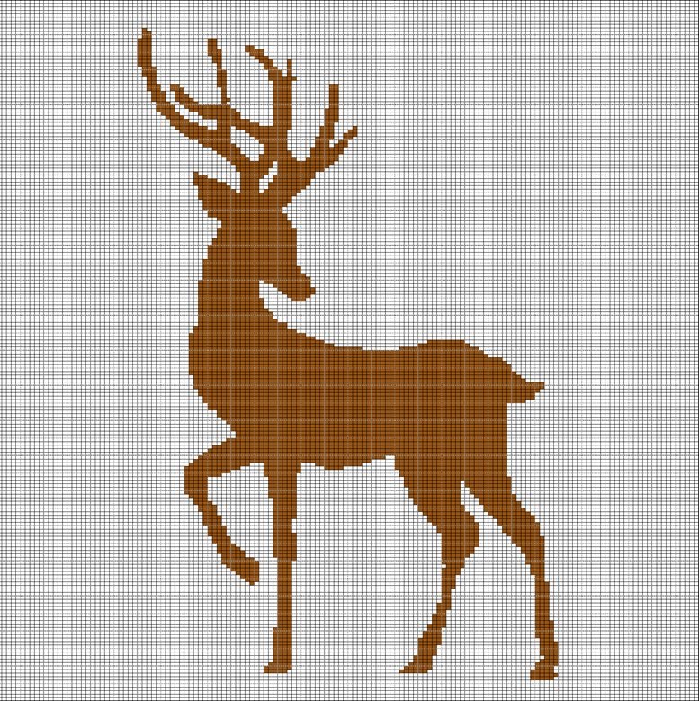 DEER 10 CROCHET AFGHAN PATTERN GRAPH