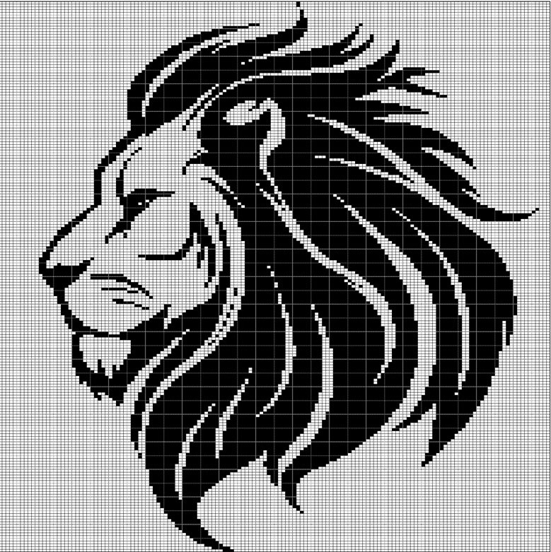 LION HEAD 16 CROCHET AFGHAN PATTERN GRAPH