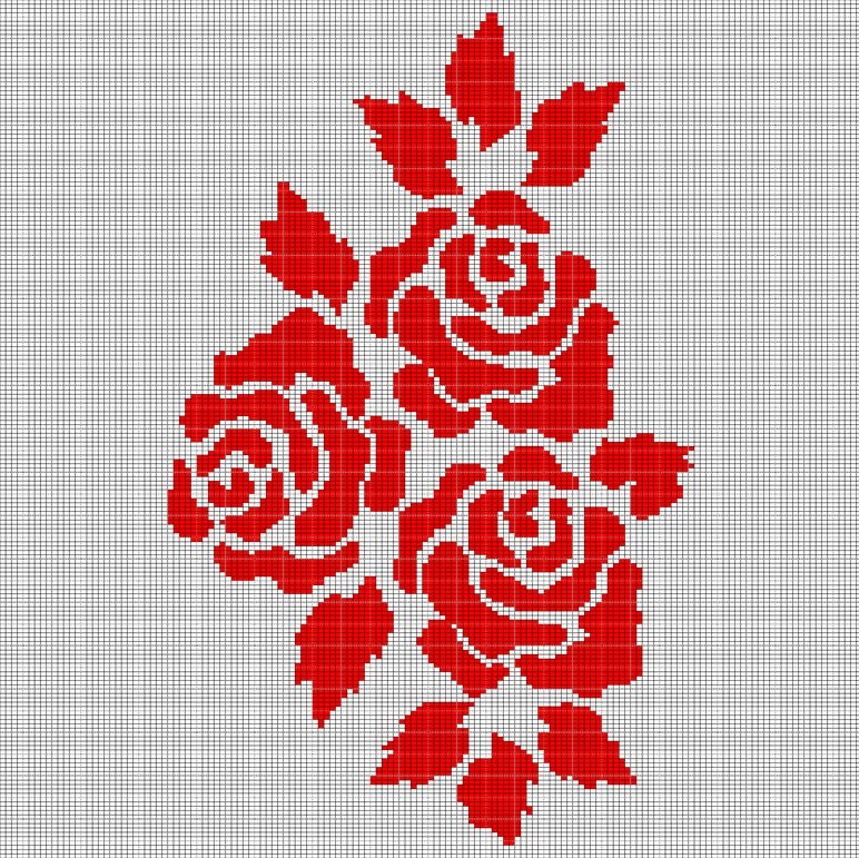 ROSES 9 CROCHET AFGHAN PATTERN GRAPH