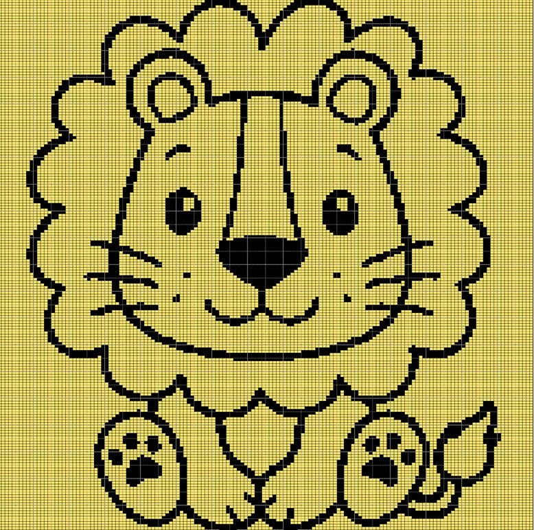 LITTLE LION 2 CROCHET AFGHAN PATTERN GRAPH