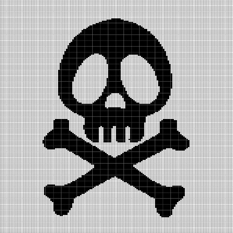 SKULL 9 CROCHET AFGHAN PATTERN GRAPH