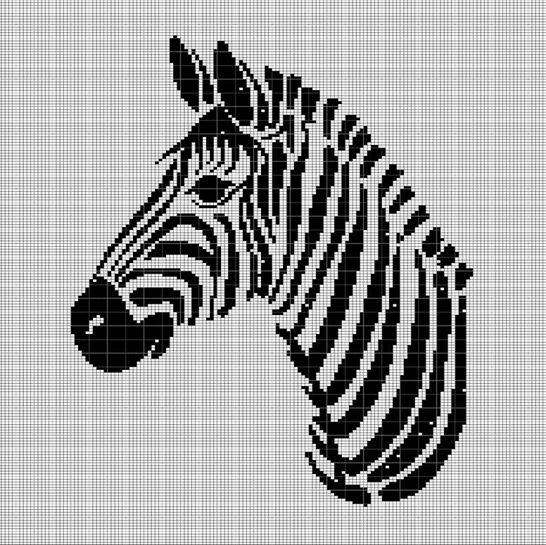 ZEBRA HEAD 3 CROCHET AFGHAN PATTERN GRAPH
