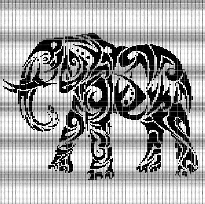ART ELEPHANT 6 CROCHET AFGHAN PATTERN GRAPH