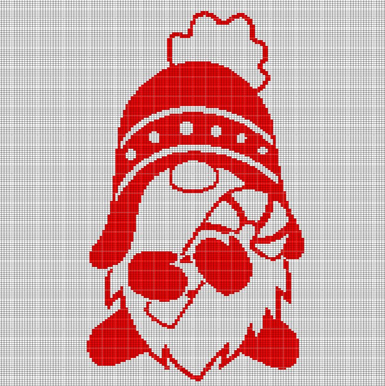 CHRISTMAS GNOME 7 CROCHET AFGHAN PATTERN GRAPH