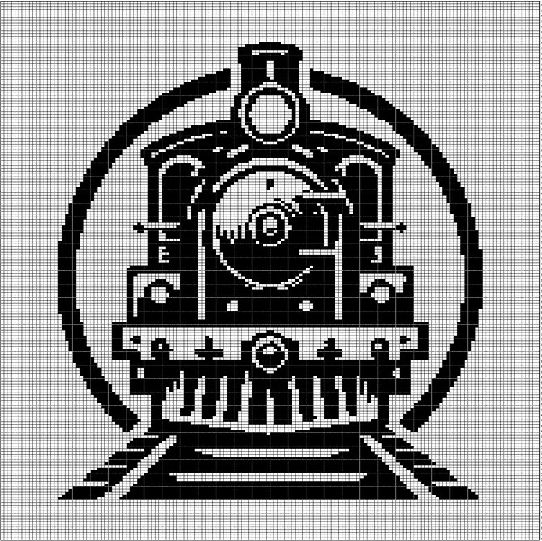 TRAIN 7 CROCHET AFGHAN PATTERN GRAPH