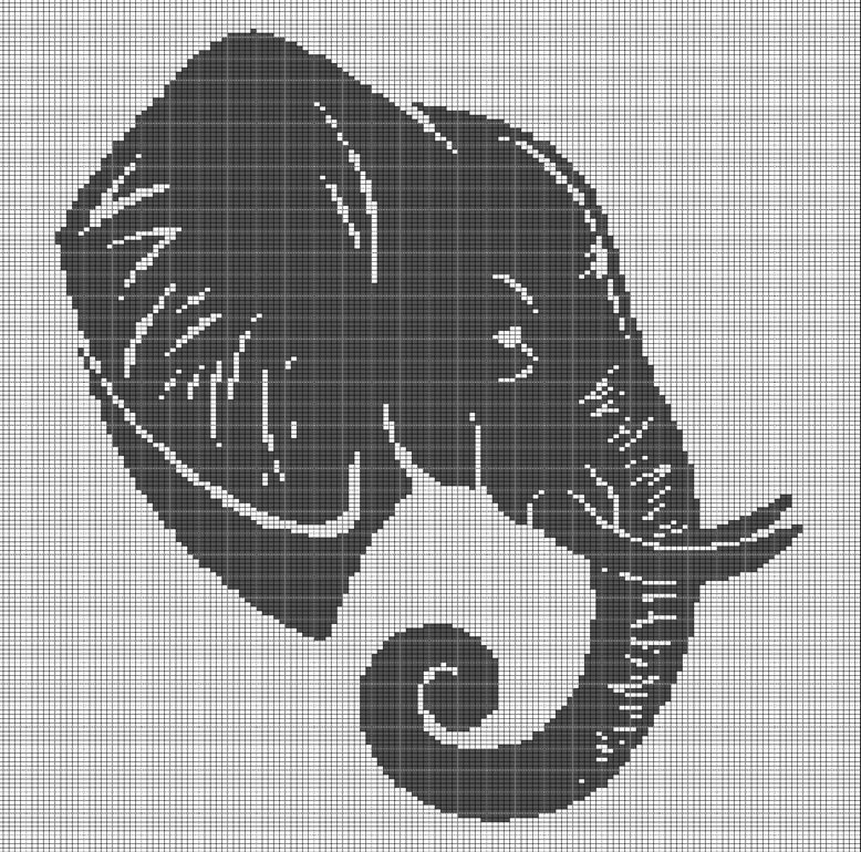 ELEPHANT HEAD 7 CROCHET AFGHAN PATTERN GRAPH