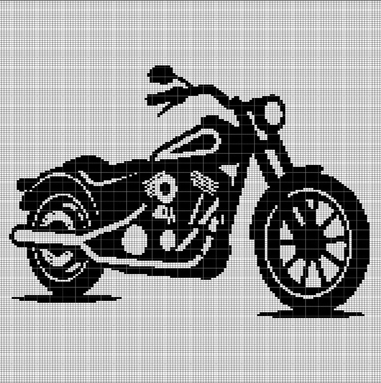 MOTORCYCLE 4 CROCHET AFGHAN PATTERN GRAPH