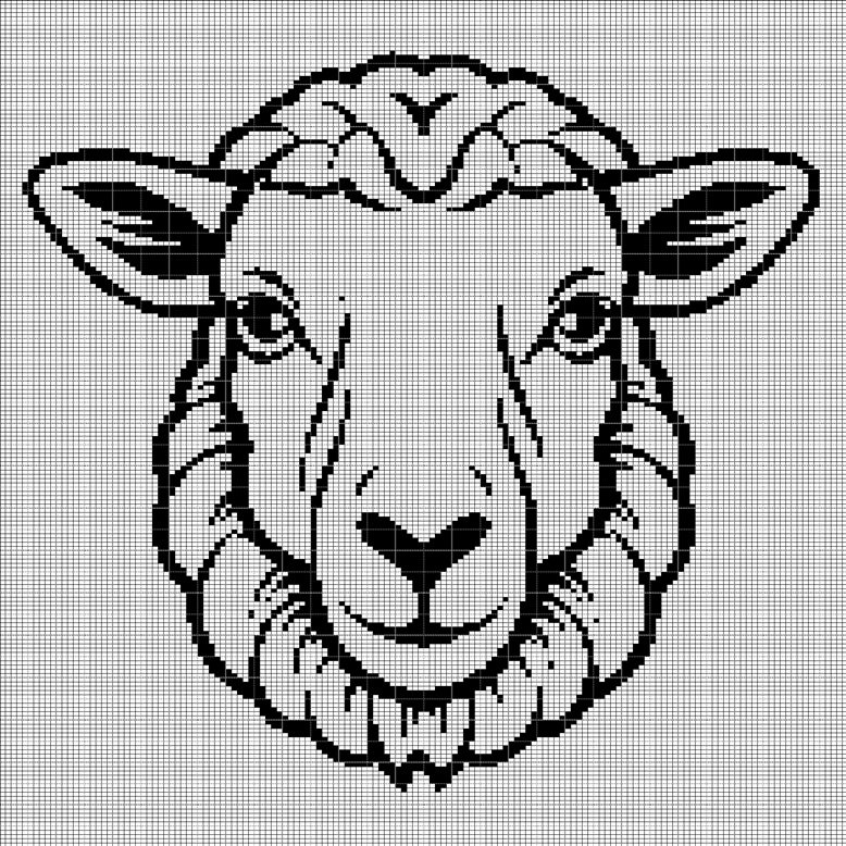 SHEEP HEAD 2 CROCHET AFGHAN PATTERN GRAPH