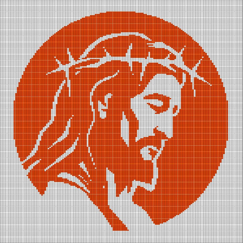 JESUS FACE 8 CROCHET AFGHAN PATTERN GRAPH
