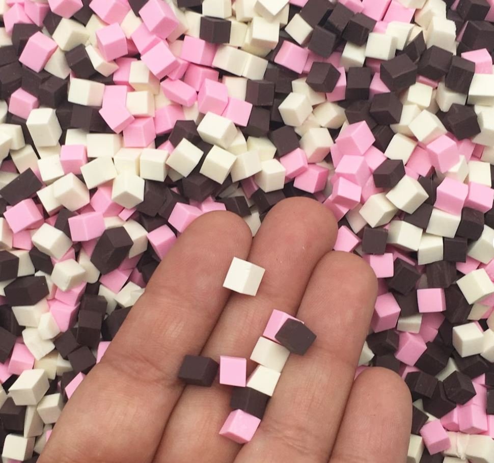 Neapolitan Chocolate Polymer Clay Chunks, NON EDIBLE, Faux Chocolate ...