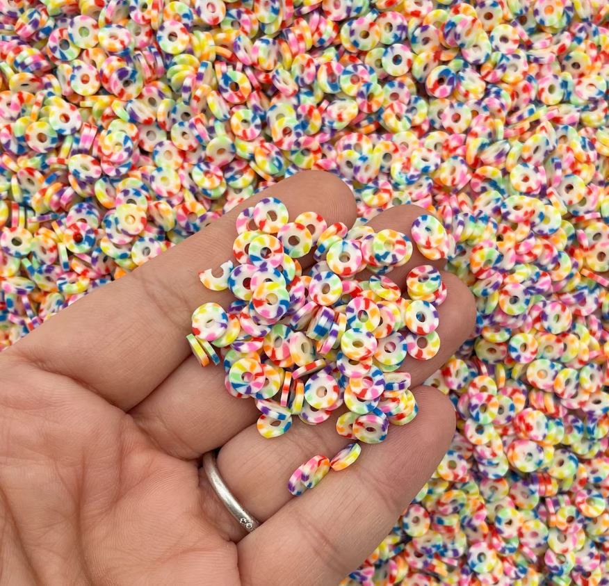 Mini Rainbow Donut, Loop Polymer Clay NON EDIBLE Dessert Sprinkles ...
