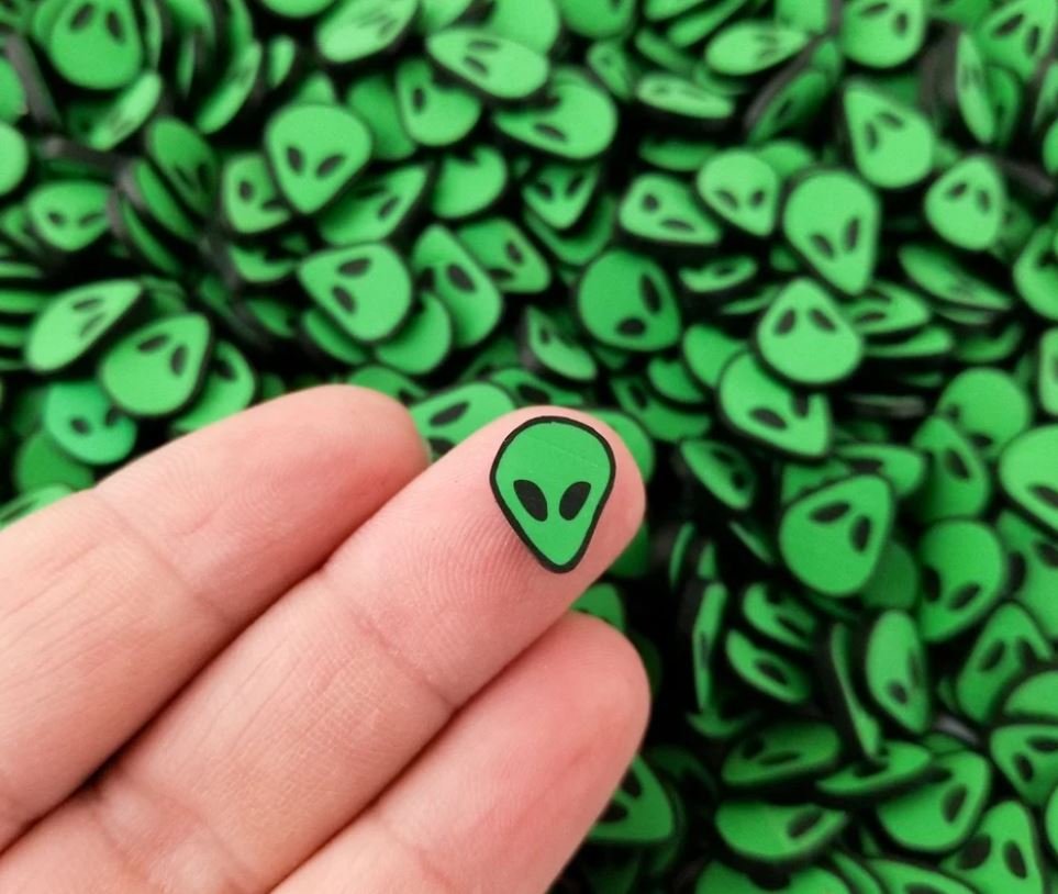 Large Alien Polymer Clay Slices, Nail Art Slices, Faux sprinkles, UFO ...