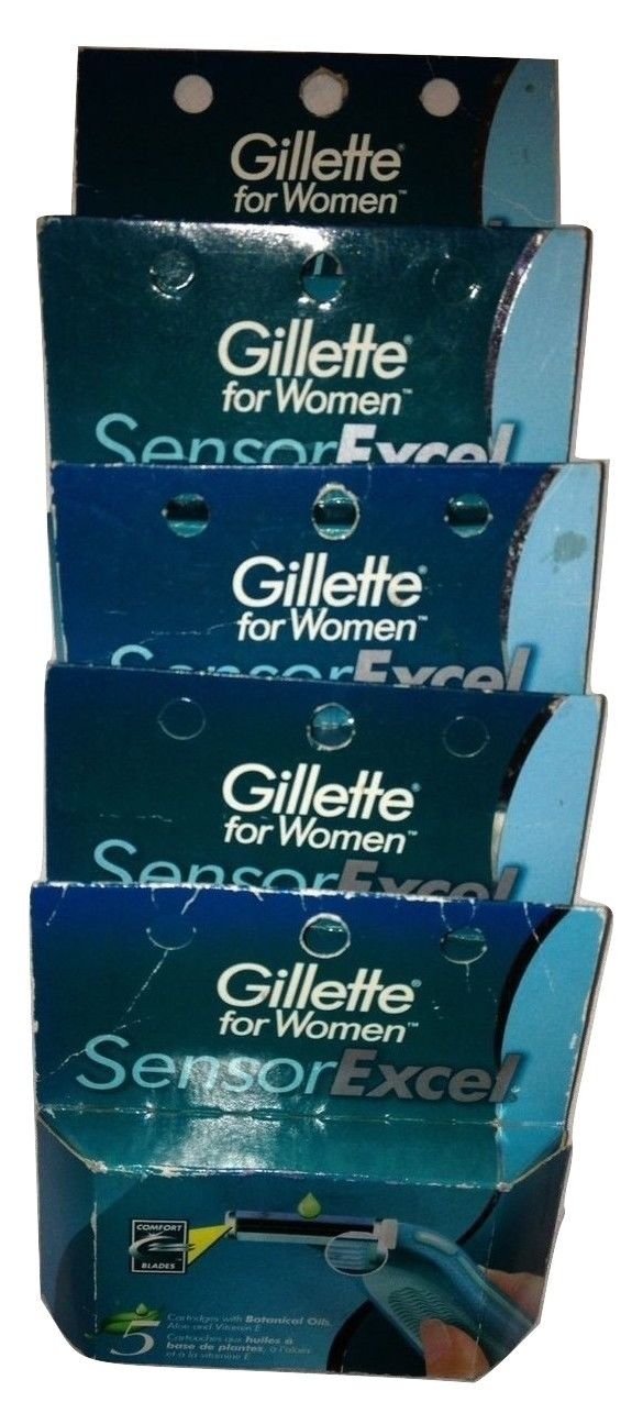 GILLETTE SENSOR EXCEL Women's Razor Blade Refills 5 Packs of 5 Blades ...