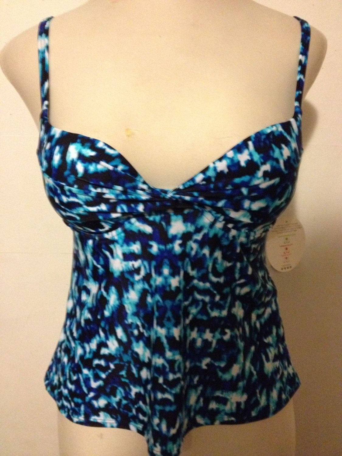 NEW WOMENS MAIDENFORM CUSTOM LIFT SPLIT BACK TANKINI SWIM TOP SZ 34B ...