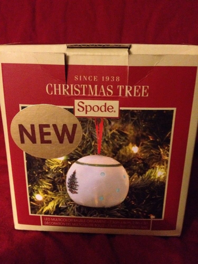 NEW SPODE Christmas Tree LED Bauble Ornament Multicolor 2.8" x 3" Light ...