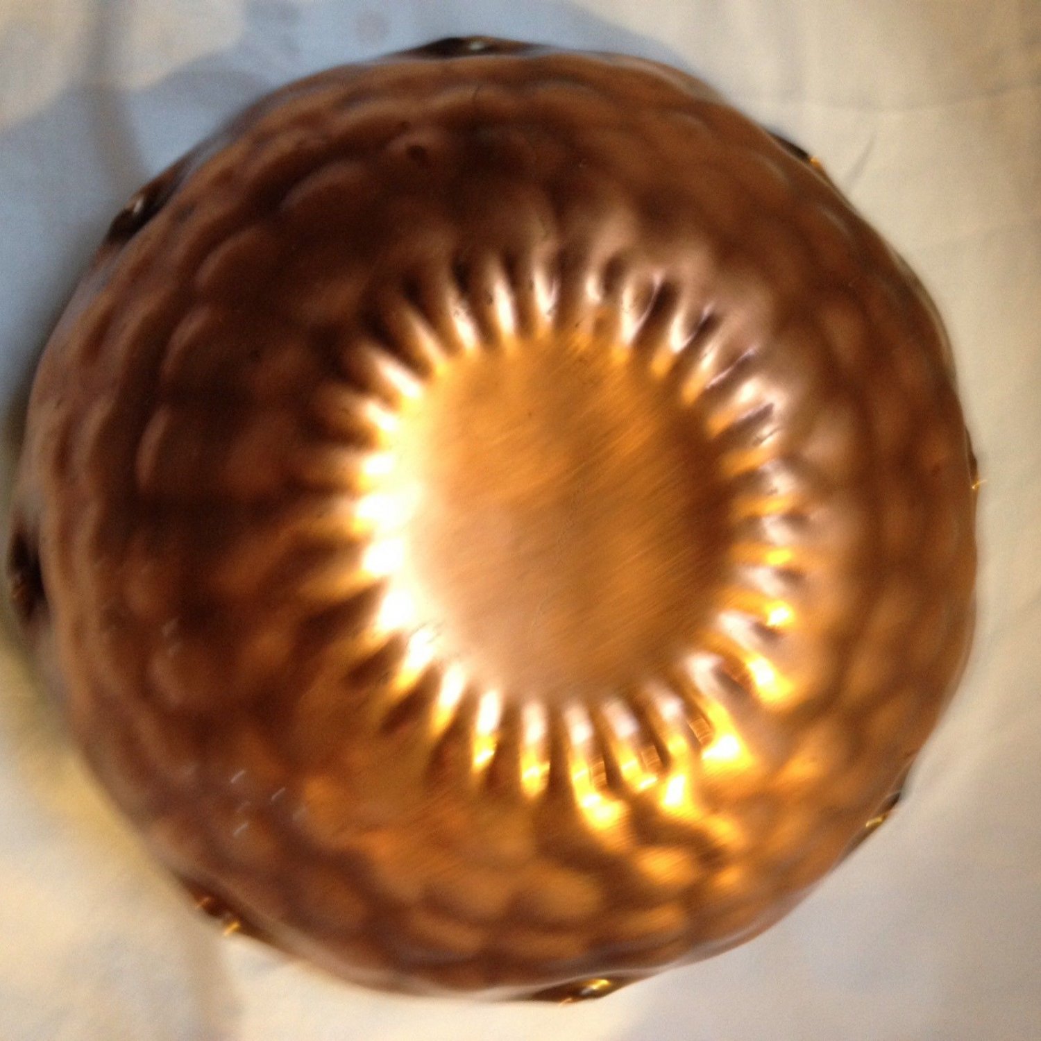 Vintage 9" GREGORIAN COPPER Bowl 16 Hammered Unique Scalloped Edges ...