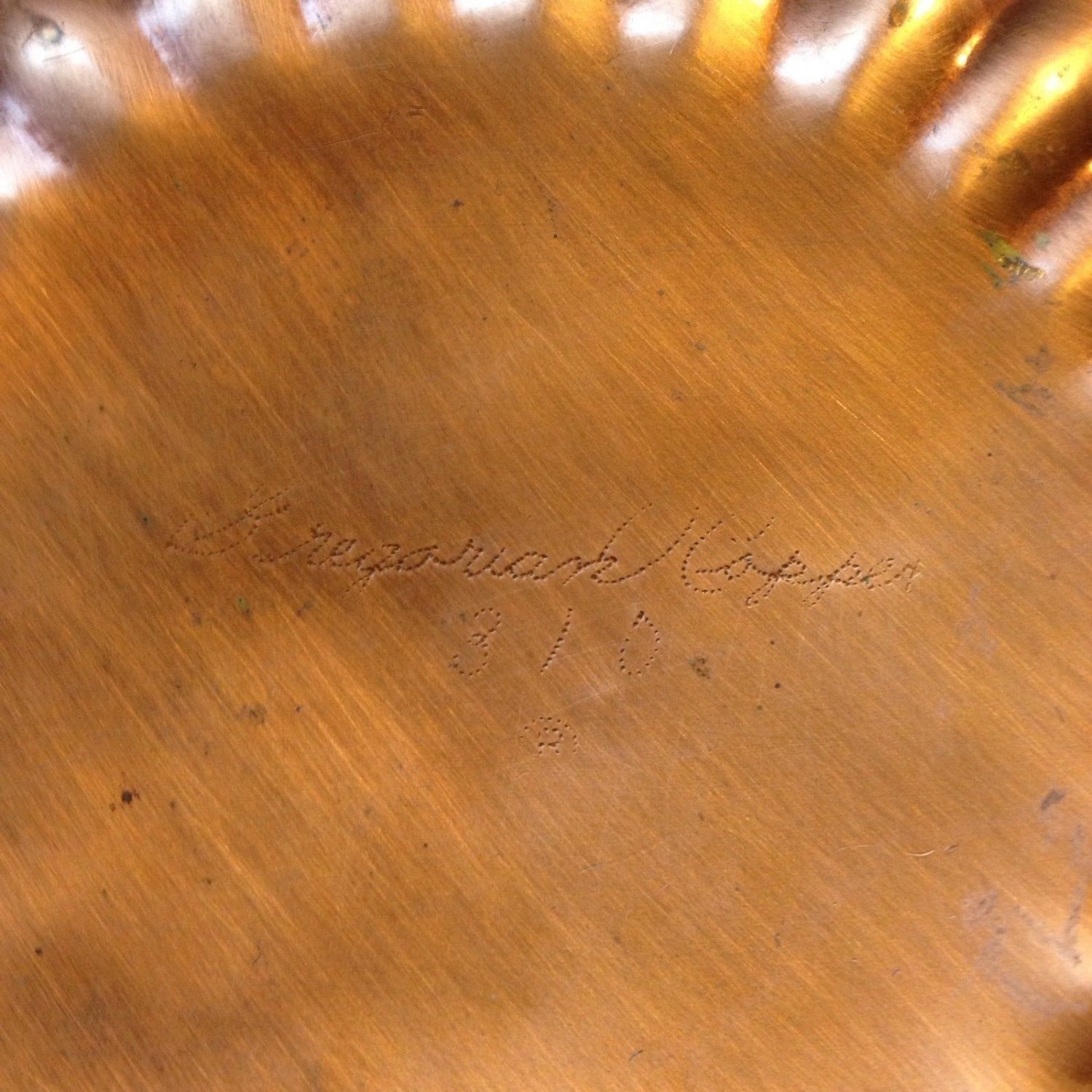 Vintage 9" GREGORIAN COPPER Bowl 16 Hammered Unique Scalloped Edges ...