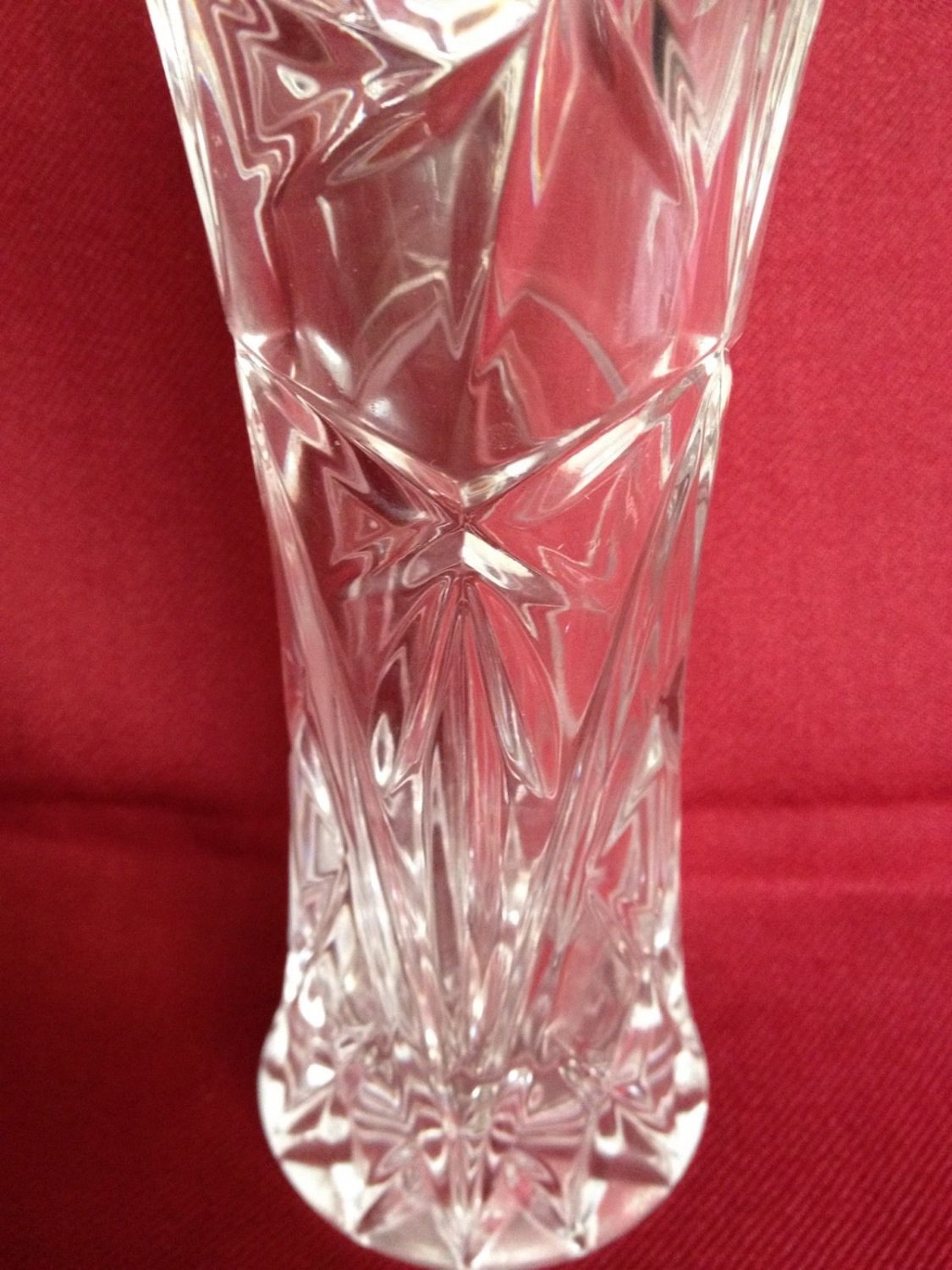 LENOX STAR VASE 6" Tall Full Leaded Crystal Czech Republic Pinwheel Flower