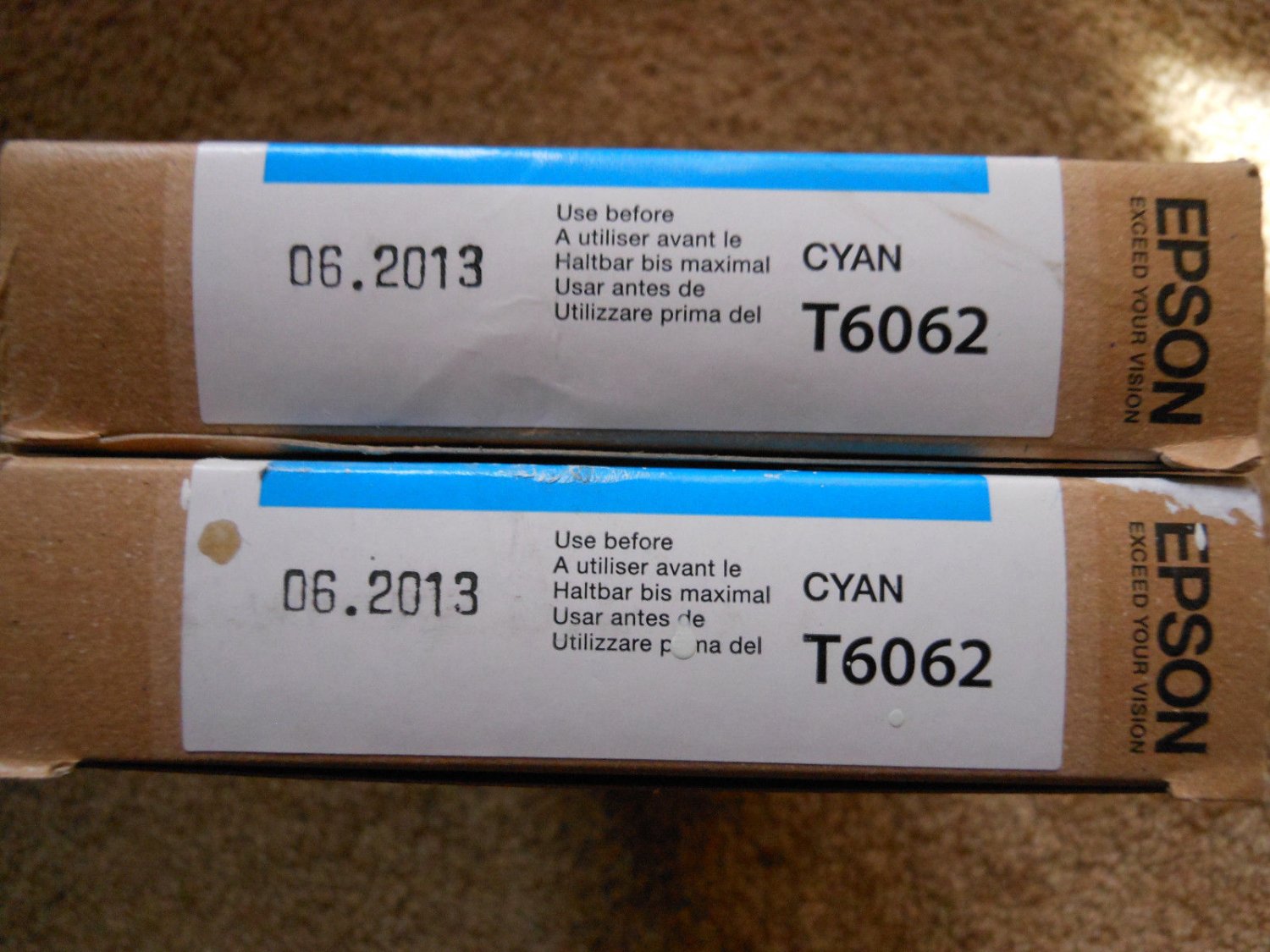 06-2013 GENUINE EPSON T6062 CYAN 220ml K3 INK STYLUS PRO 4800 4880