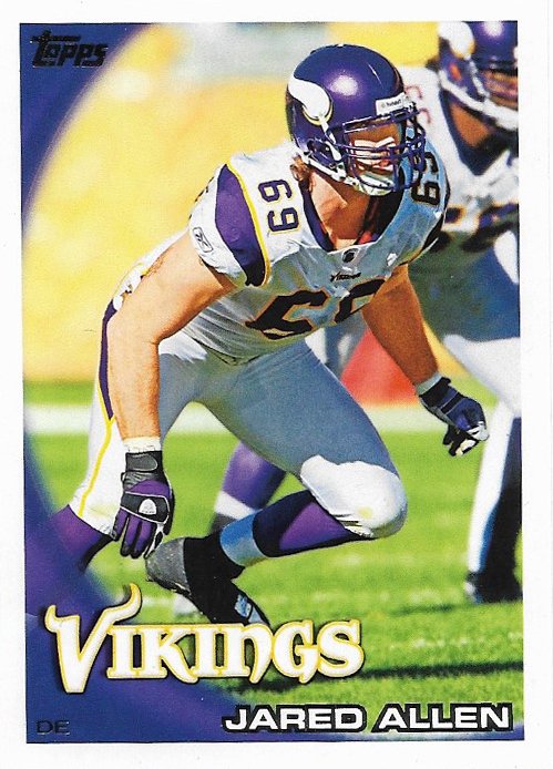 Jared Allen 2010 Topps #243 Minnesota Vikings Football Card