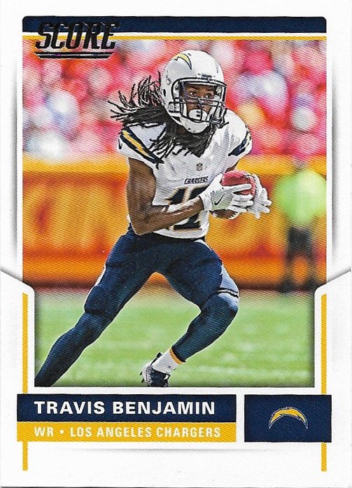 Travis Benjamin 2017 Score #91 Los Angeles Chargers Football Card