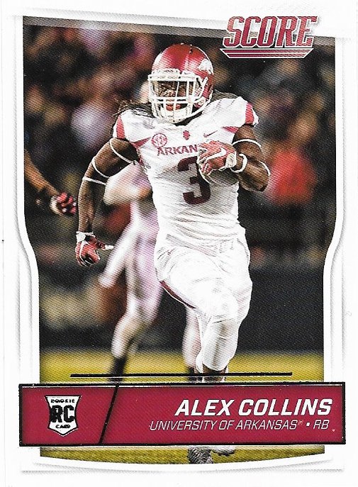 Alex Collins 2016 Score Rookie #349 Arkansas Razorbacks Football Card