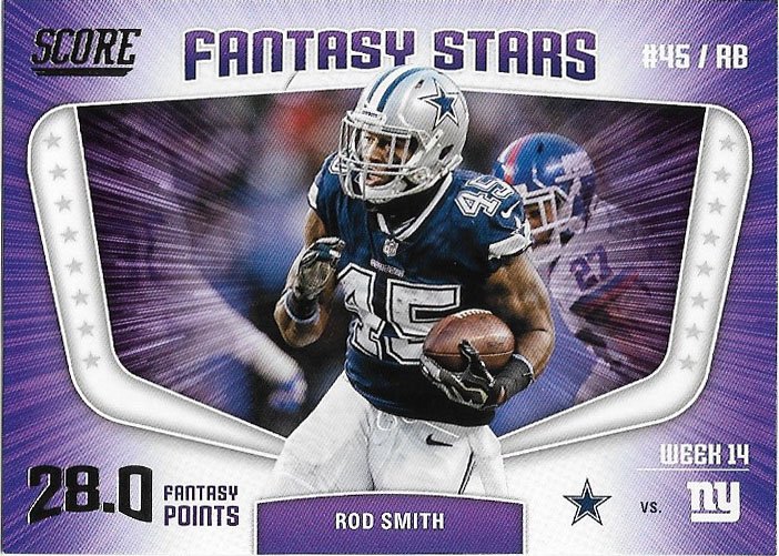 Rod Smith 2018 Score Fantasy Stars #4 Dallas Cowboys Football Card