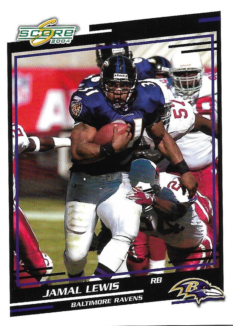 Jamal Lewis 2004 Score #20 Baltimore Ravens Football Card