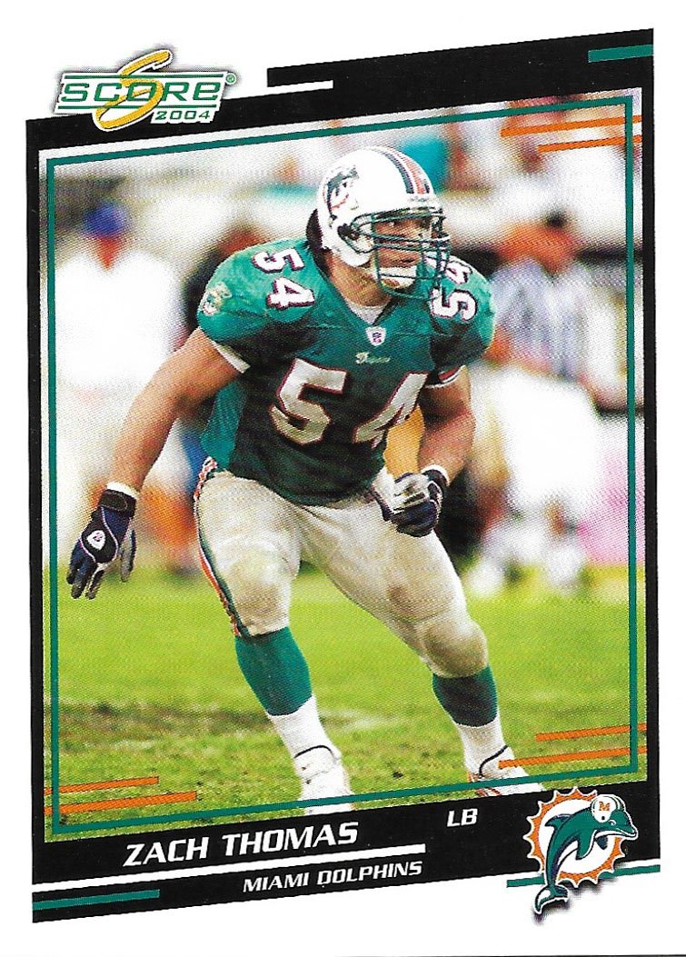 Zach Thomas 2004 Score #180 Miami Dolphins Football Card