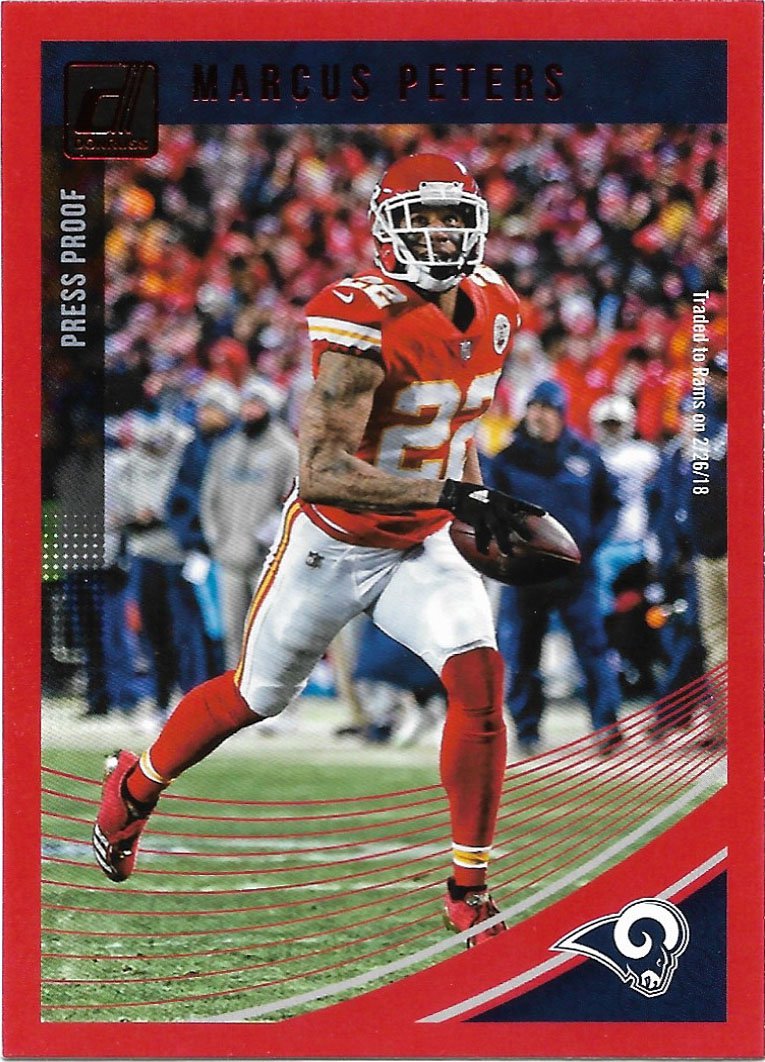 Marcus Peters 2018 Donruss Press Proof Red #144 Los Angeles Rams ...