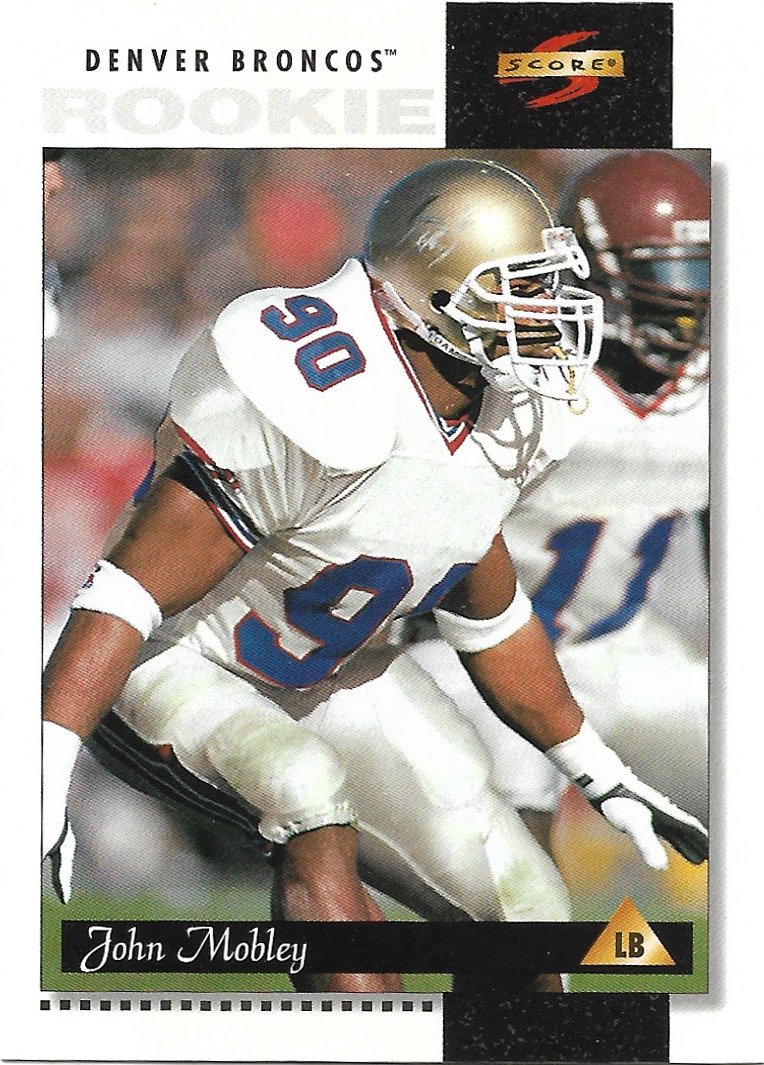John Mobley 1996 Score Rookie #236 Denver Broncos Football Card