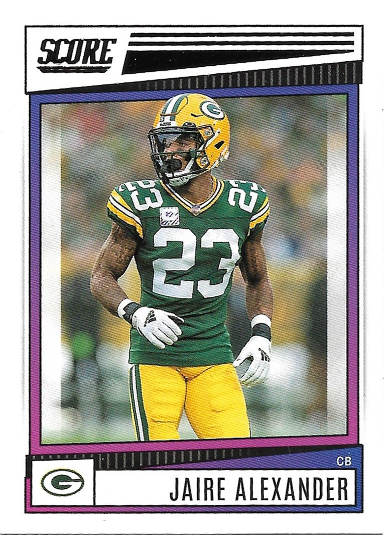 Jaire Alexander 2022 Score #100 Green Bay Packers Football Card Jaire Alexander 2022 Score #100 Green Bay Packers Football Card